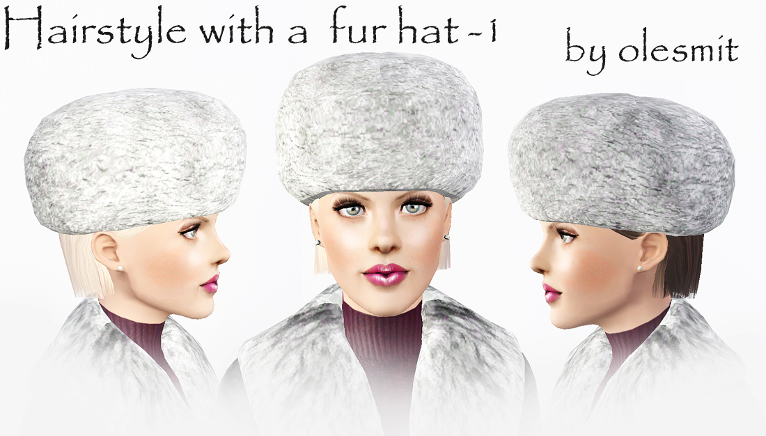 My Sims 3 Blog: Hairstyle with Fur Hat - 2 Versions by Olesmit