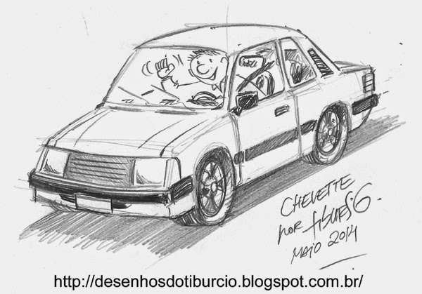 Desenhos do Tiburcio: Desenhando um Chevette em tempo real!