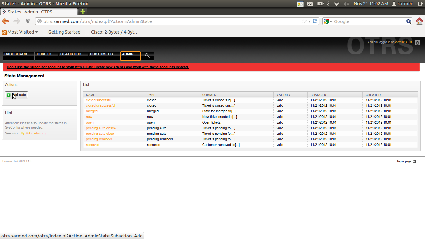 OTRS Tuning: Part 4 - Managing Ticket States
