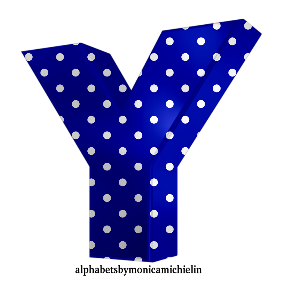 M. Michielin Alphabets: BLUE POLKA DOTS ALPHABET, ALFABETO AZUL DE BOLINHAS