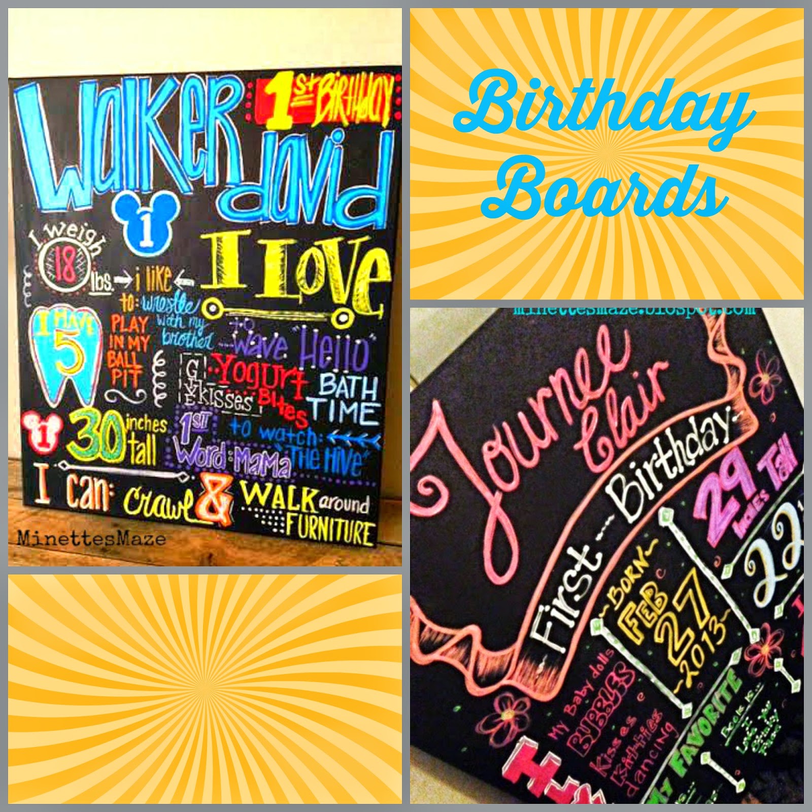 MinettesMaze: Birthday Board