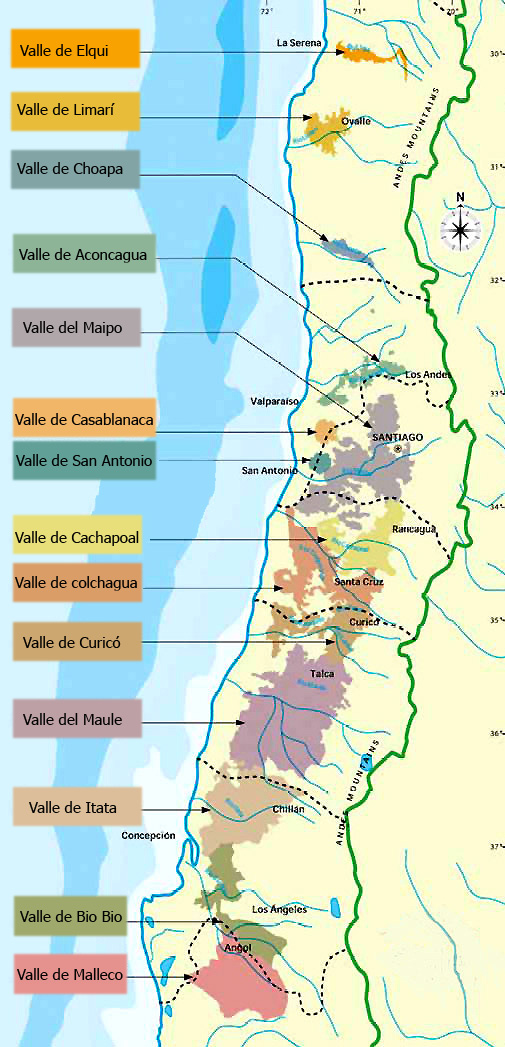 ENOLOGIA Y COCTELERIA UNIVALLEBUGA: REGIONES VITIVINICOLAS CHILE