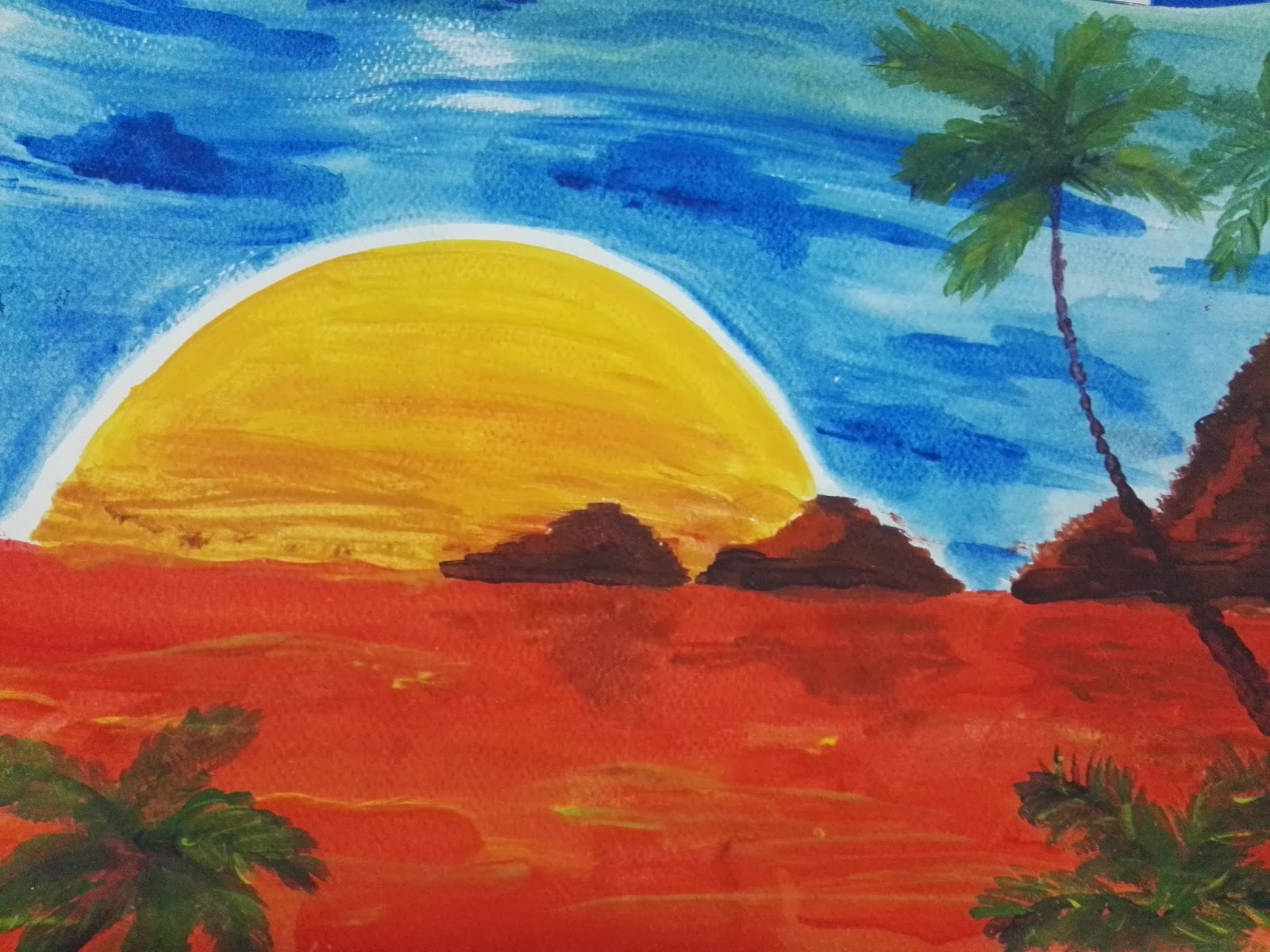 composición y color : paisaje con colores primarios