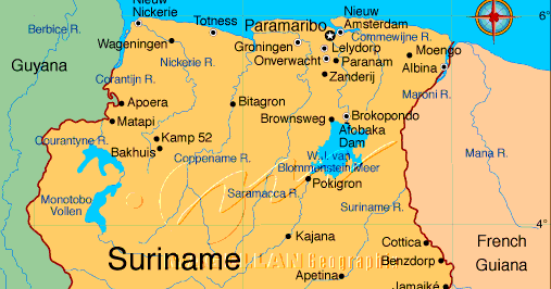 Suriname | Mapas do Suriname ~ Enciclopédia Global™