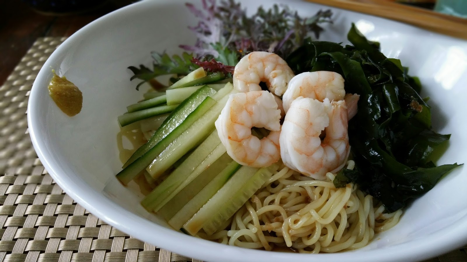 Hint of WASABI: Reimen with Shrimp and Seaweed