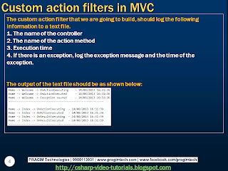 Sql server, .net and c# video tutorial: Part 77 - Custom action filters ...