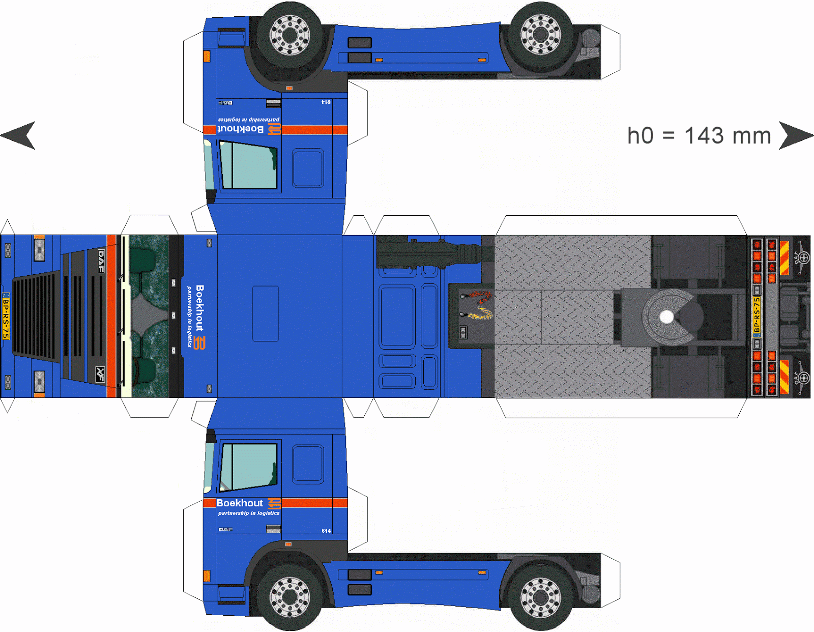 SP. Papel Modelismo: PaperCraft DAF XF - Boekhout Partnership in Logistics