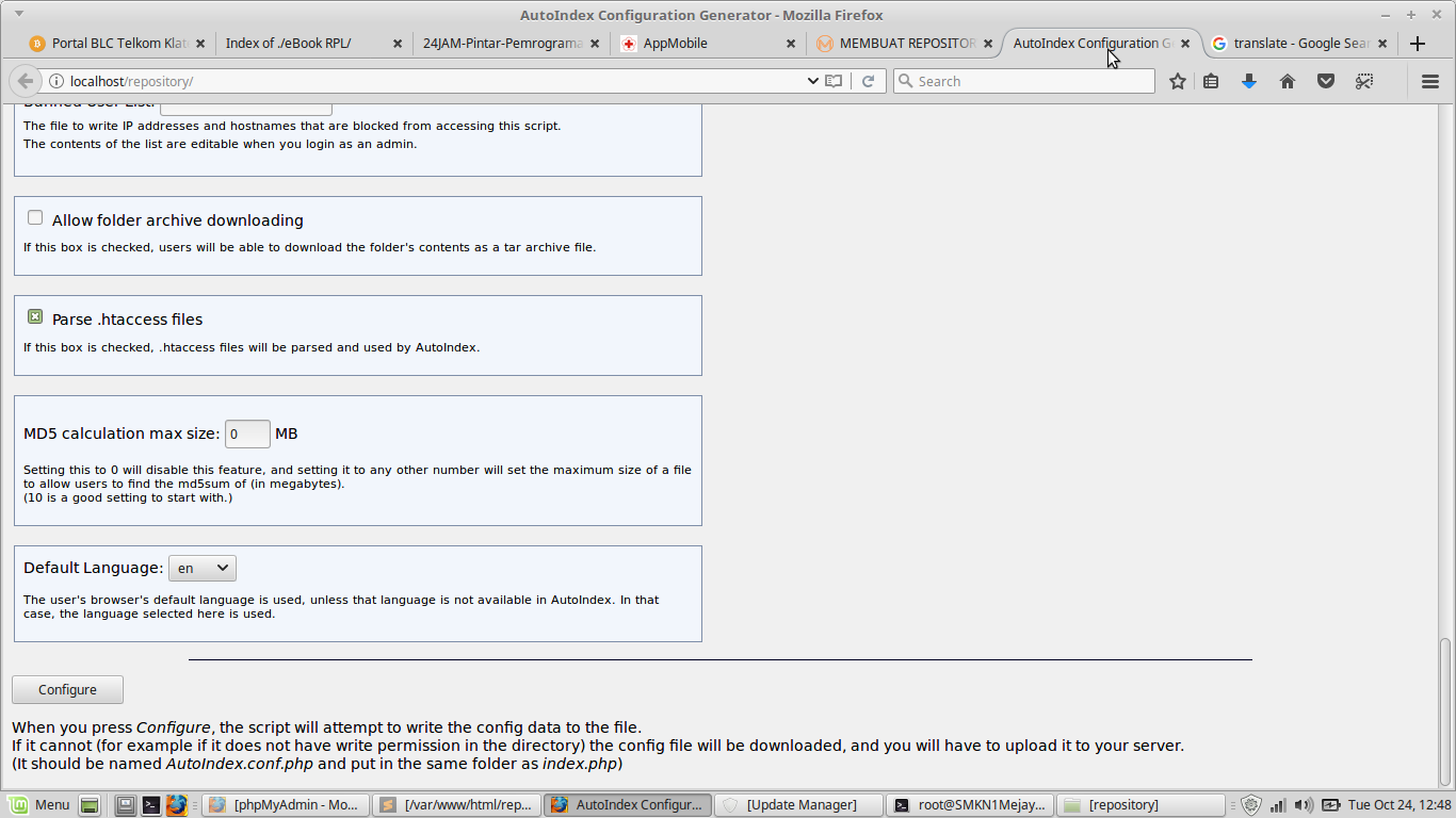 Tutorial Menginstall Auto Index di PHP 7. ~ Binti Q | BLC Telkom Klaten