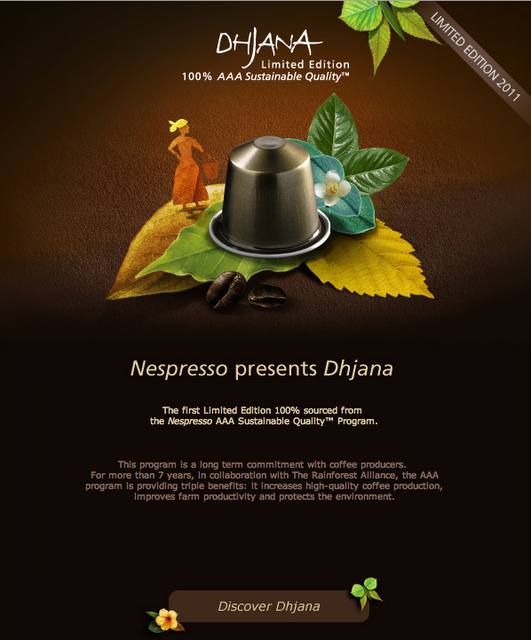 i - first person singular: Dhjana 2011 Limited Edition Flavor | Nespresso