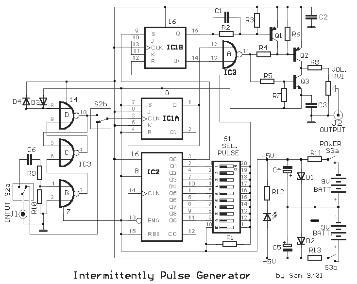 Alternating Square Pulse Generator Circuit Diagram