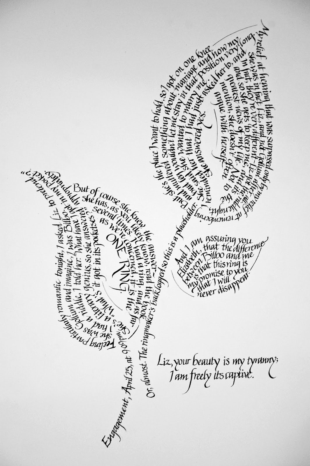Graphiticity: Calligraphy Piece for Lizzie and Dustan