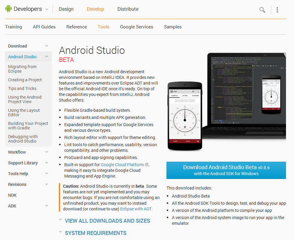 Android Studio Development: Download Android Studio