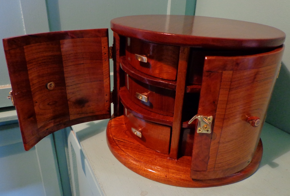 Ebor woodwork & Crafts: Circular Jewellery Cabinet