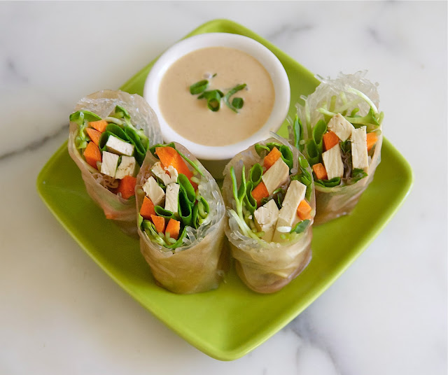 My Recession Kitchen...and garden: Brown Rice Spring Rolls with Peanut ...