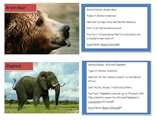 HTS 3rd Grade Technology Blog: Wow! The Animal Trading Cards are Beautiful!