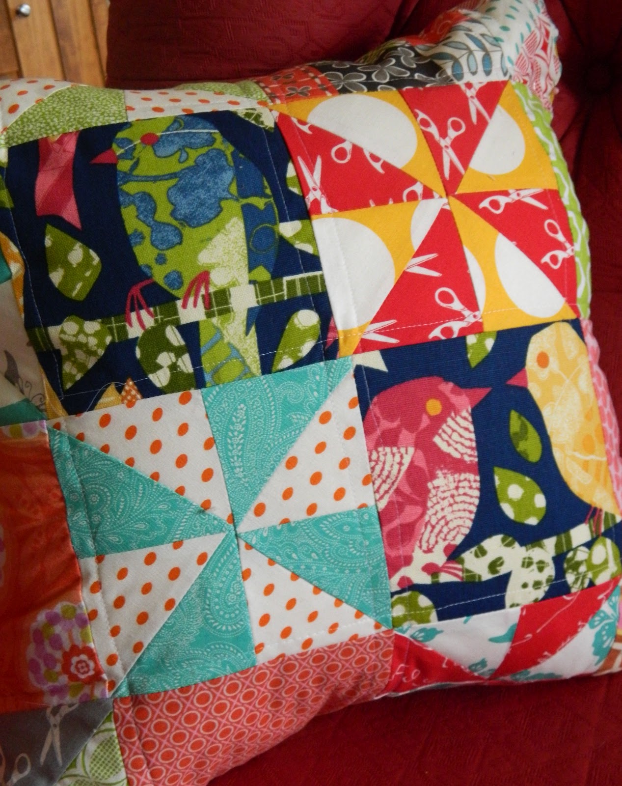 the vintage umbrella: patchwork pillows