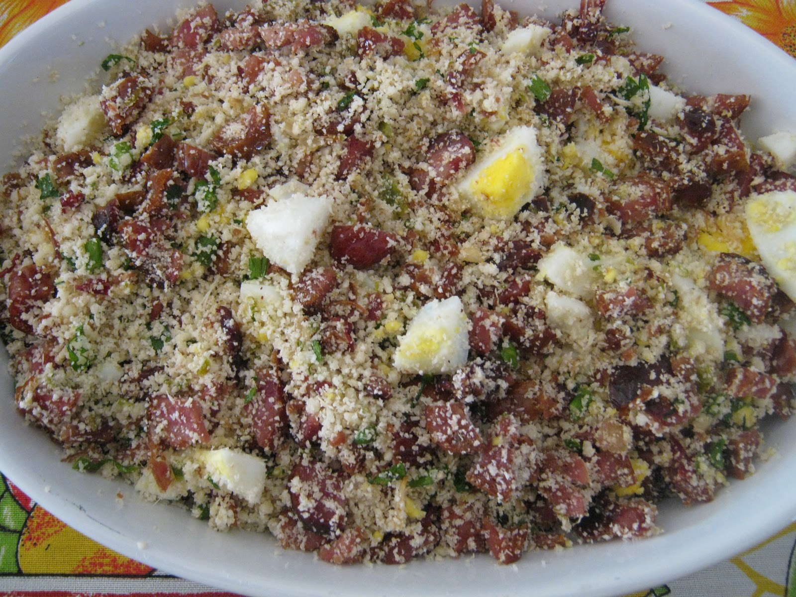 Delícias da Tia Néia: FAROFA SIMPLES COM SOBRAS DE CHURRASCO