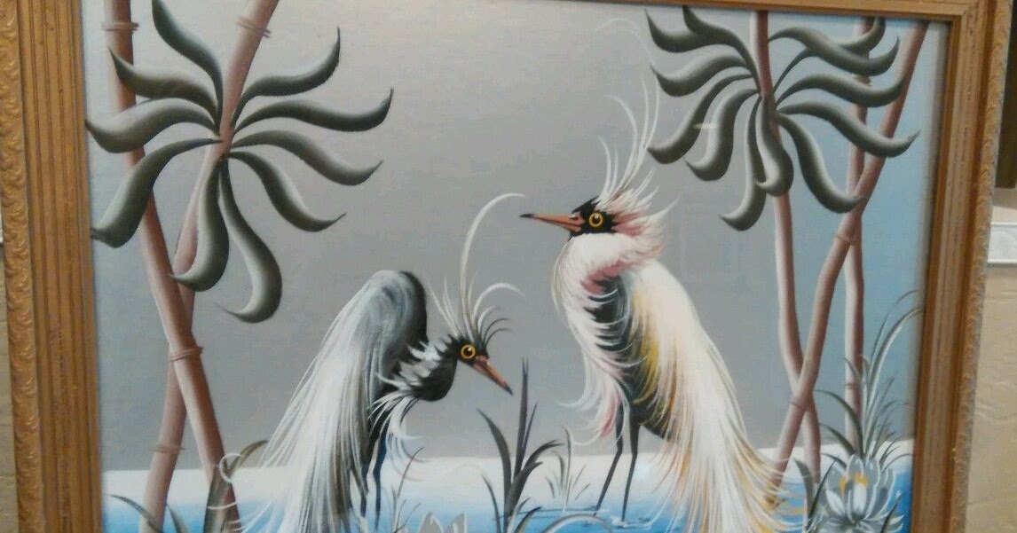 Paintings by M Devoe: 2 MCM EGRETS - by M. Devoe