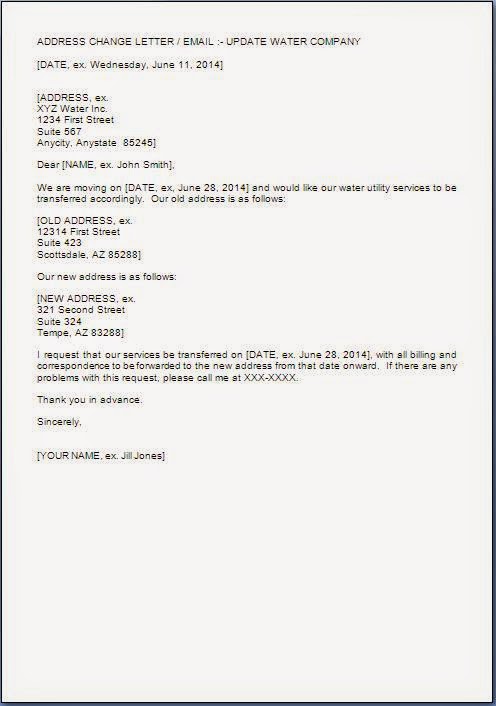 Change of Address Letter to Company