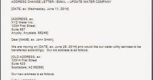 Change of Address Letter to Company