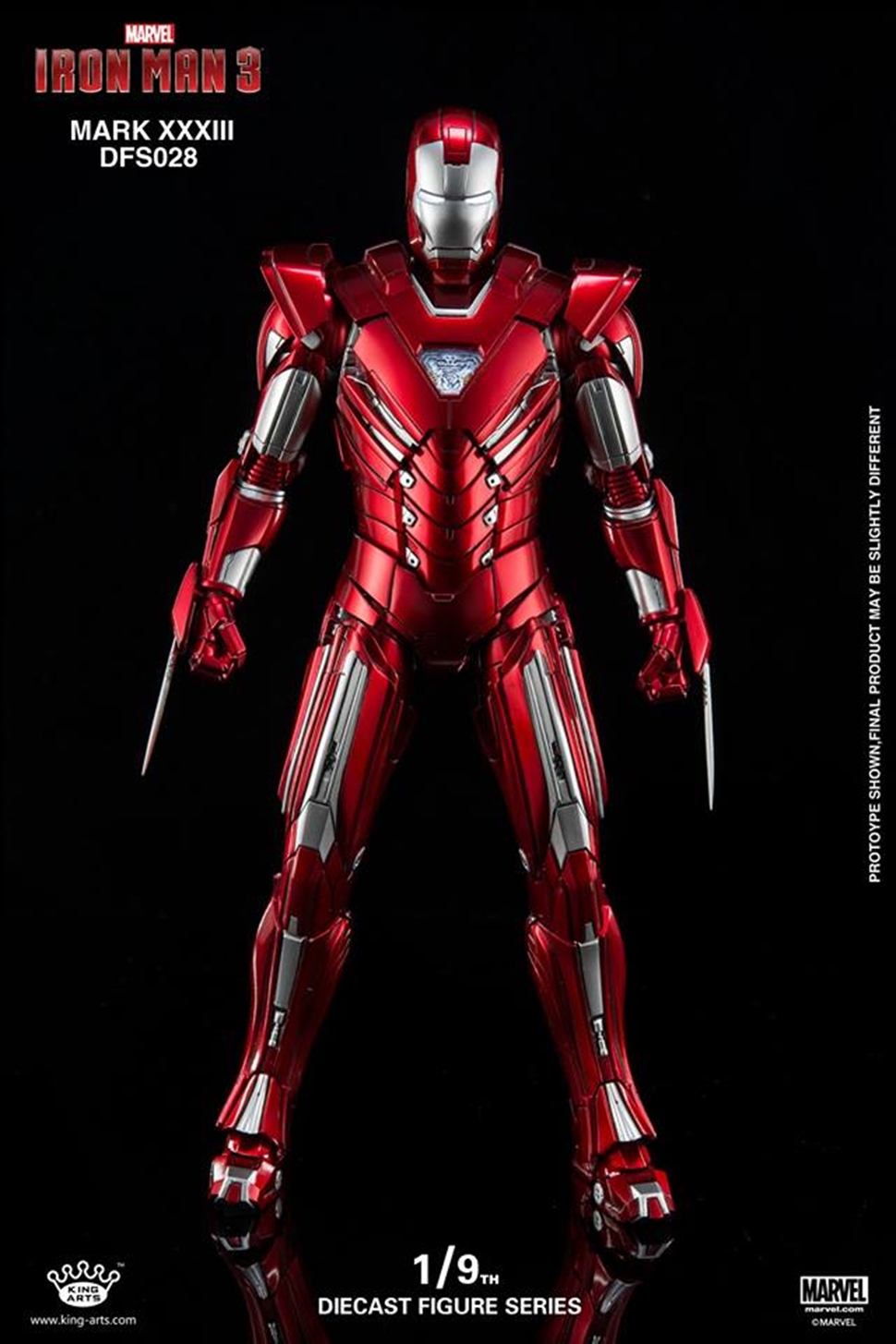 「銀色百夫長」King Arts《鐵甲奇俠3》1/9 Iron Man Mark 33 -Silver Centurion 合金人偶 ...