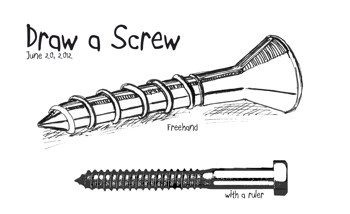 Ana's Strictly Sketchbook: Every Day in June #20 - Draw a Screw