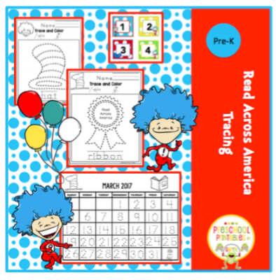 Read Across America Tracing ~ Preschool Printables