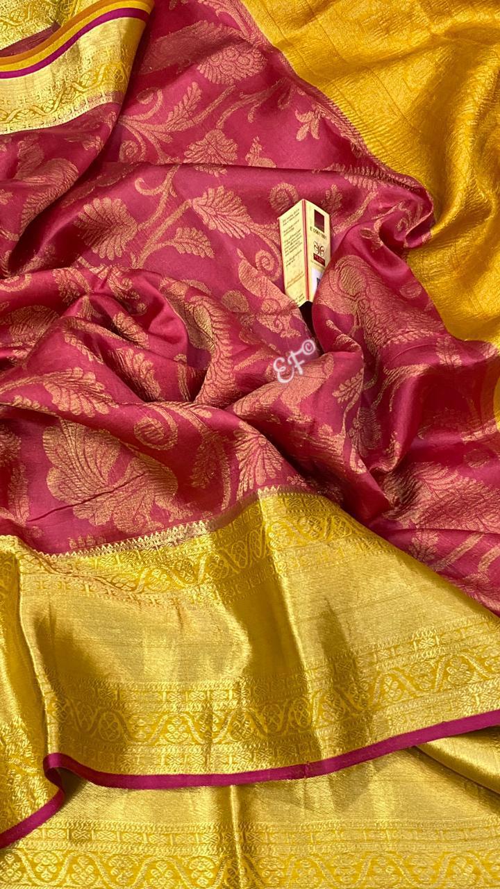 Crushed dupion pattu sarees