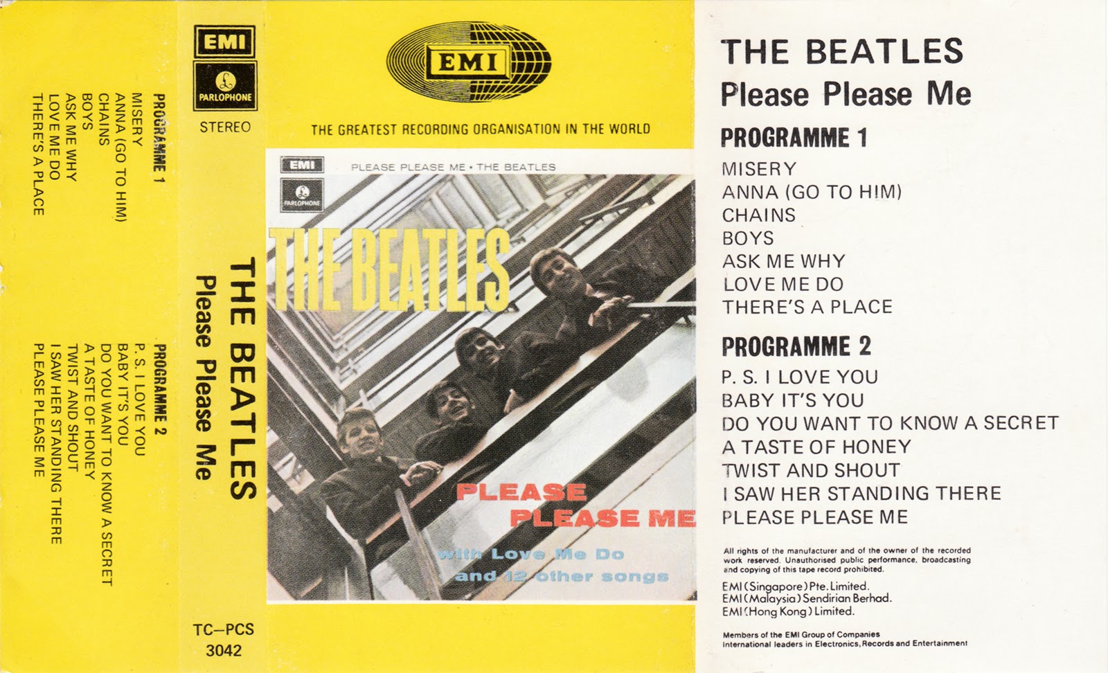 Cassette Cover Art Library: Please Please Me on a Hard Day's night..
