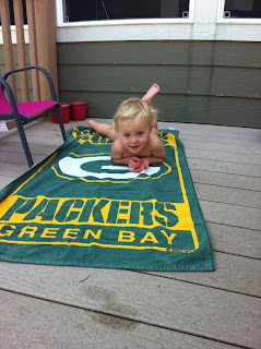 Berken Family: Nakey time on a Packer towel!
