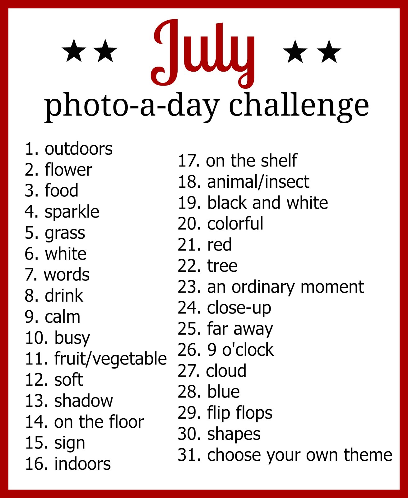 Thinking About Home: July Photo-a-Day Challenge {Week 1}