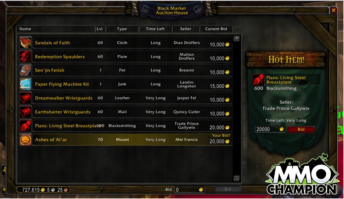 Vile's Golden Auctions: The Black Market Auctions ... BRING IT ON