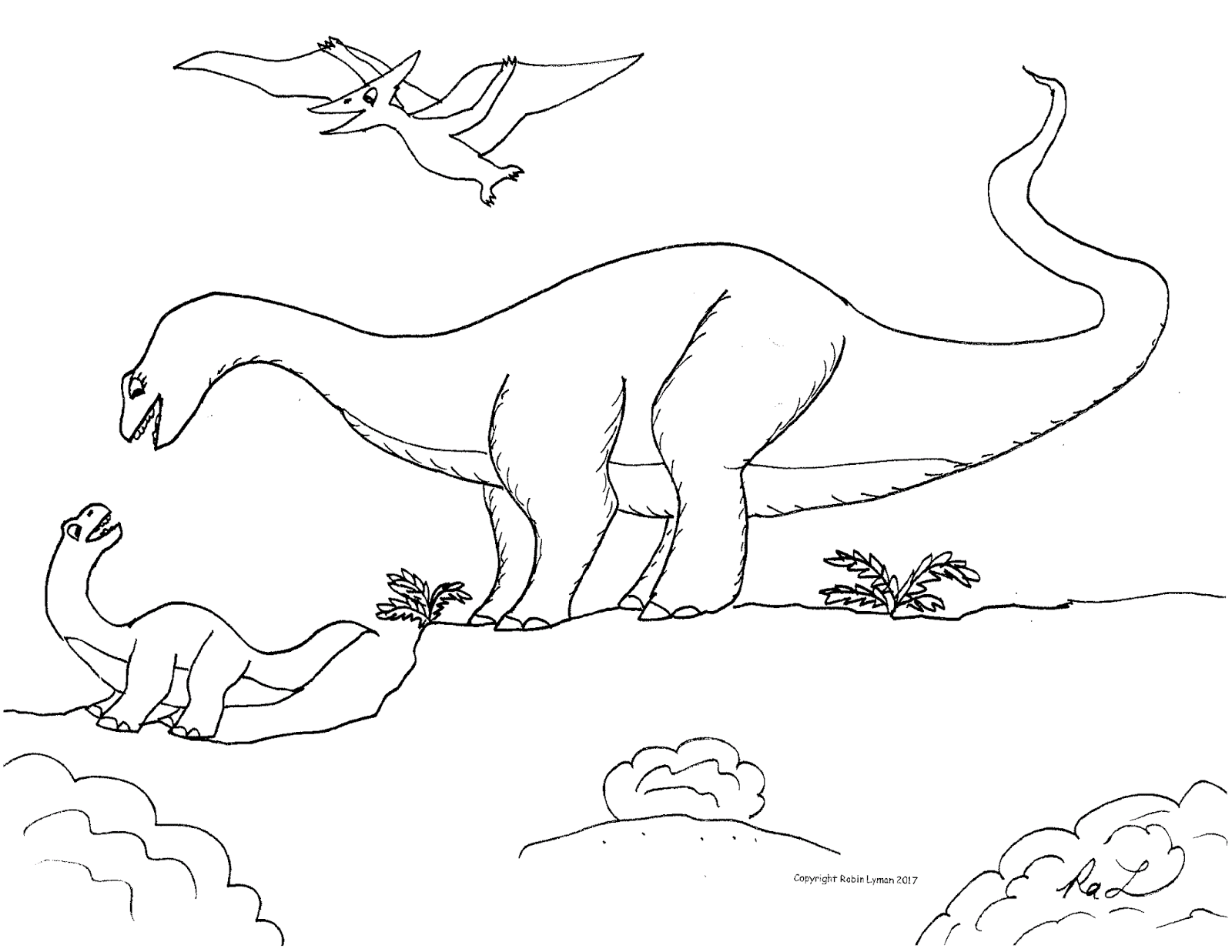 Robin's Great Coloring Pages: Sauropods the Long Neck Dinosaurs