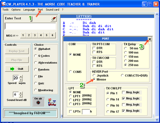 การเชื่อมต่อคันเคาะรหัสมอร์สเข้ากับ โปรแกรม CW Player สำหรับฝึกส่ง ...