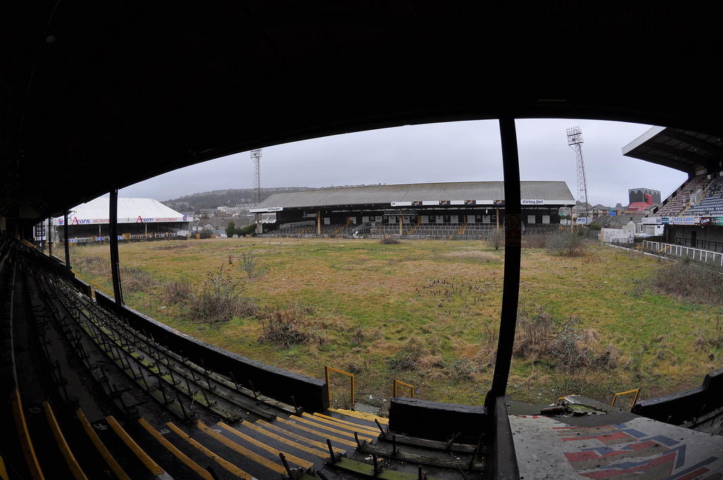 The Rainham End.: Vetch Field - Swansea City