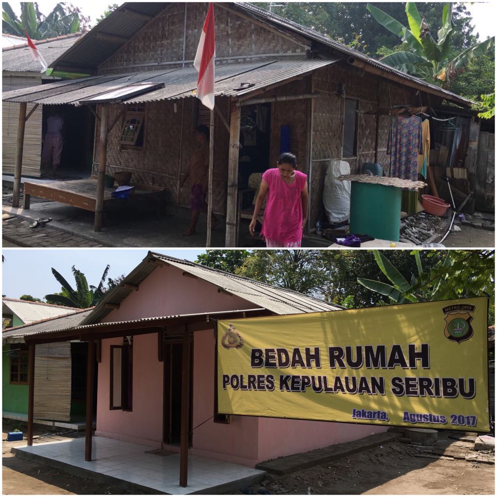Bedah Rumah BU Hayati di Pulau Tidung Selesai, Kapolres Serahkan Kunci.
