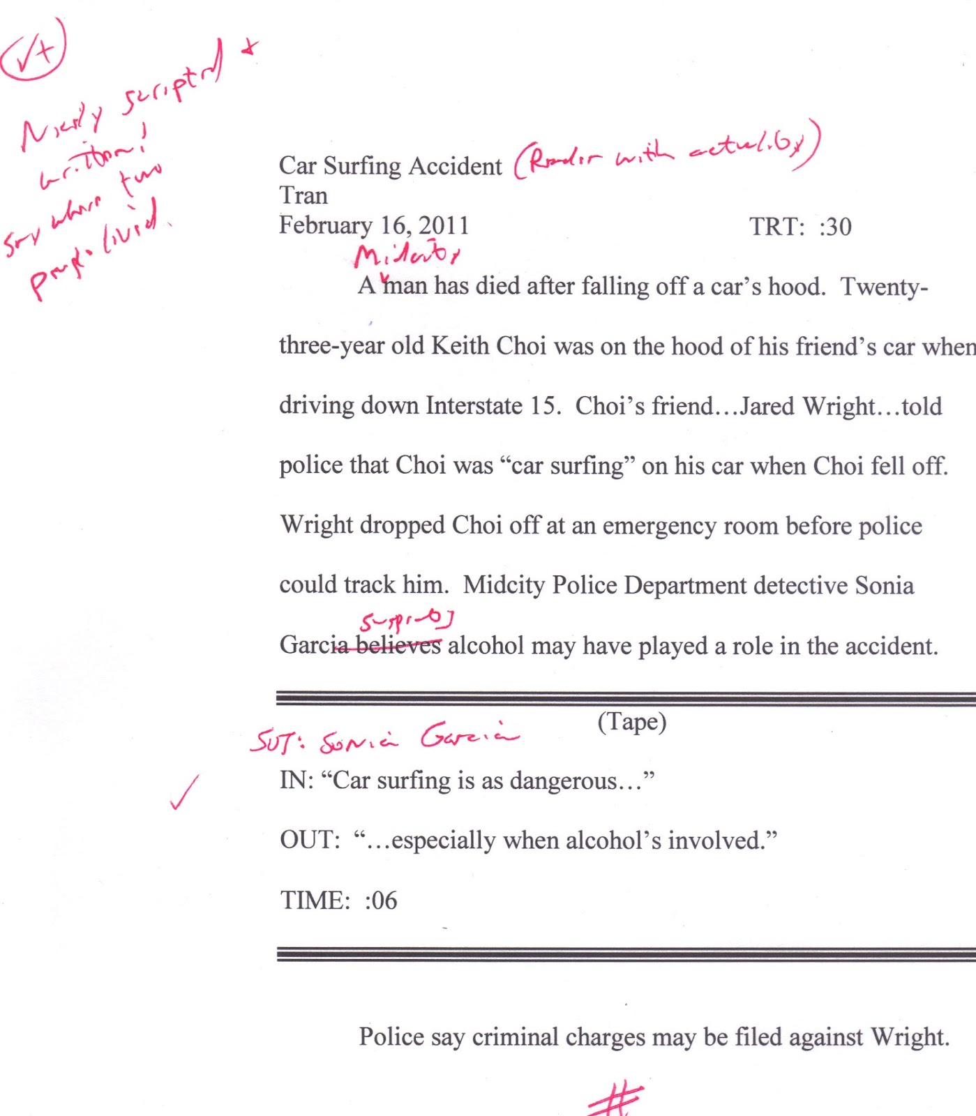 news casting script - philippin news collections