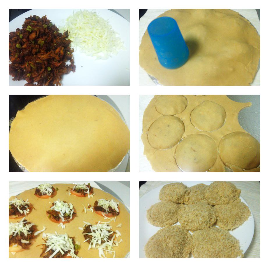 CHEESY BEEF PATHIRI / PATHIL - A spicy snack with Beef and Wheat flour