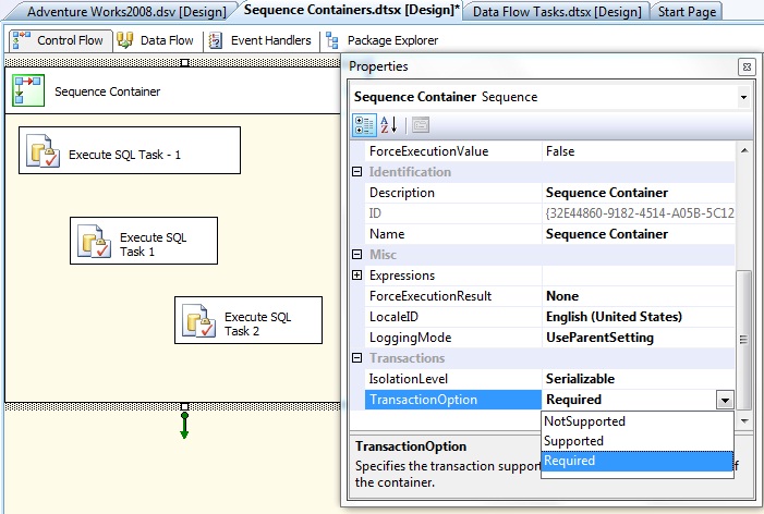 Microsoft SQL Server Knowledge Bank: SSIS Transaction
