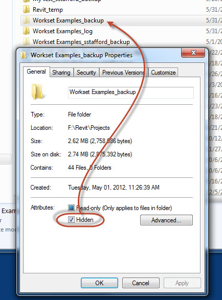 Revit OpEd: Hide Workset Backup Folders