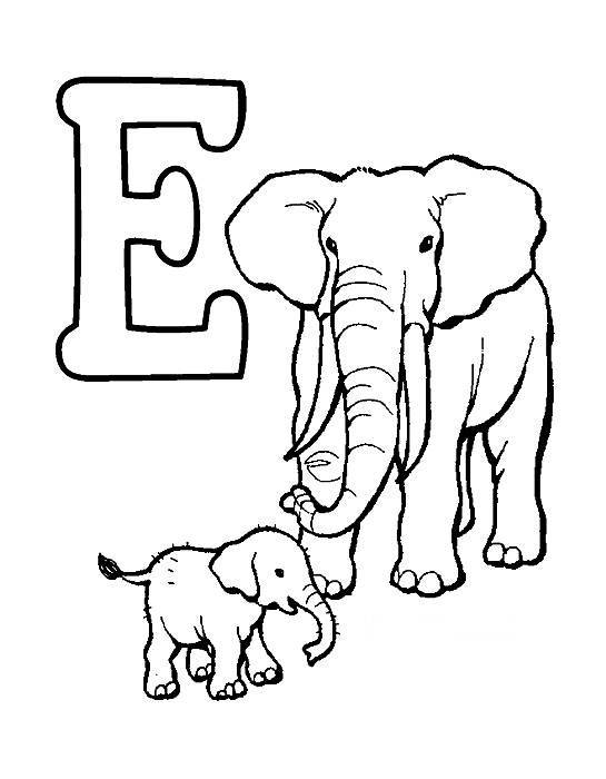 Letras Do Alfabeto Letra E - Desenhos preto e branco para colorir