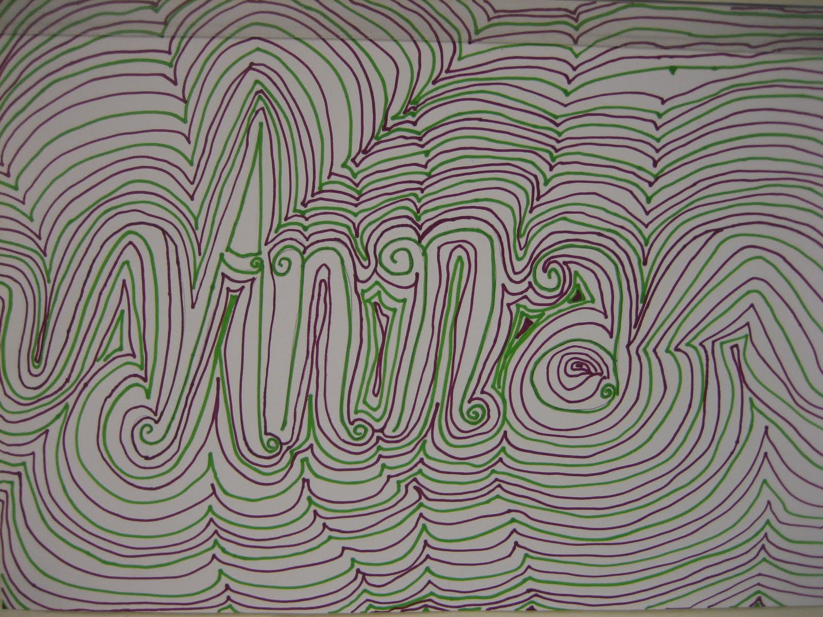 Creations from Young Minds: Fourth Grade: Name Line Design