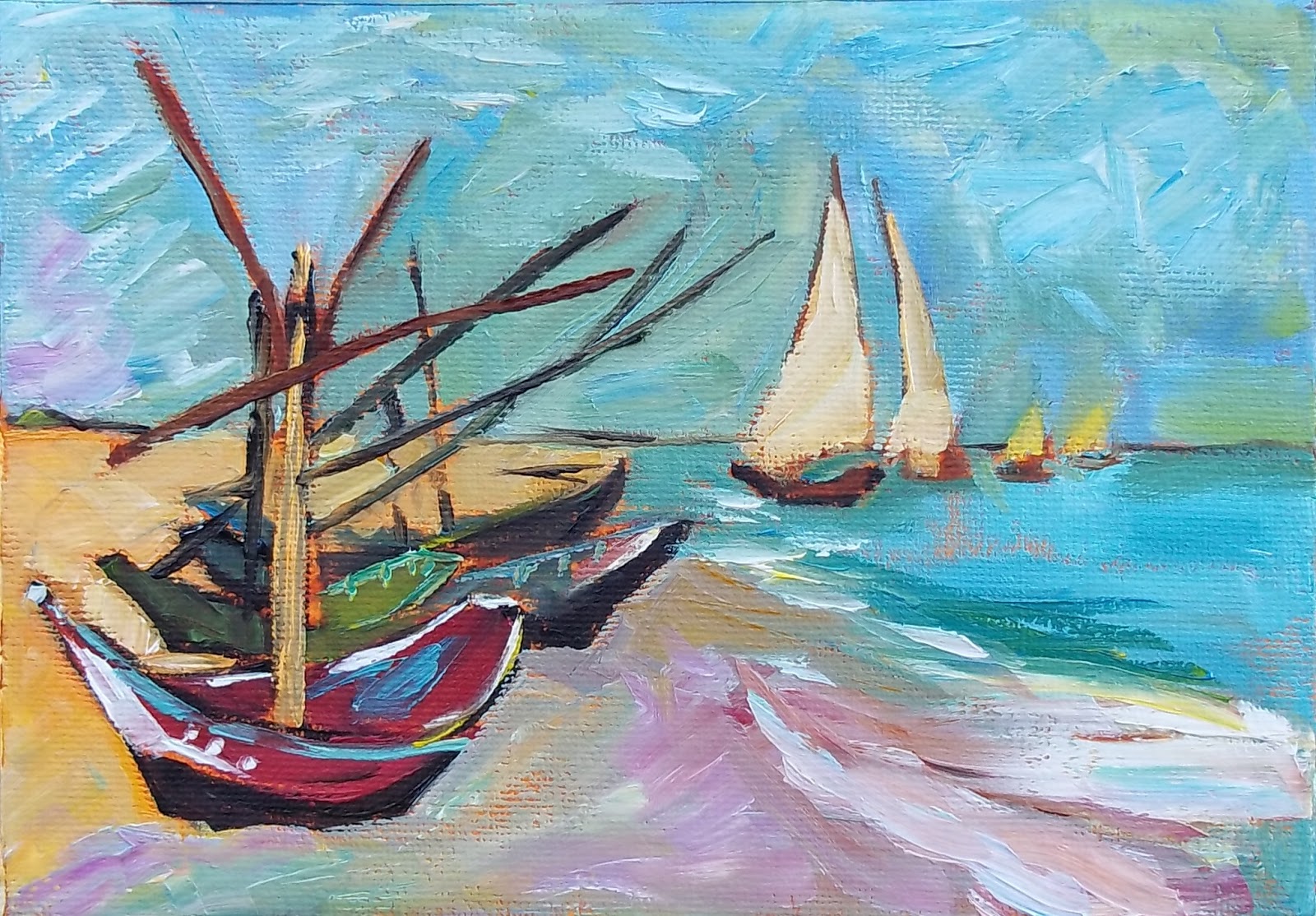 Painting from the Masters: May Study - Fishing Boats on the Beach at ...