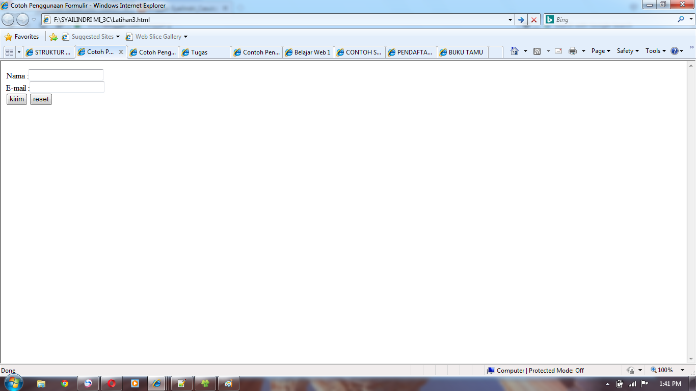 Contoh PEnggunaan Formulir (Latihan-3) ~ Syailindri_Casuba