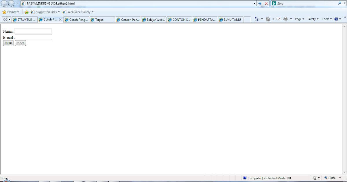 Contoh PEnggunaan Formulir (Latihan-3) ~ Syailindri_Casuba