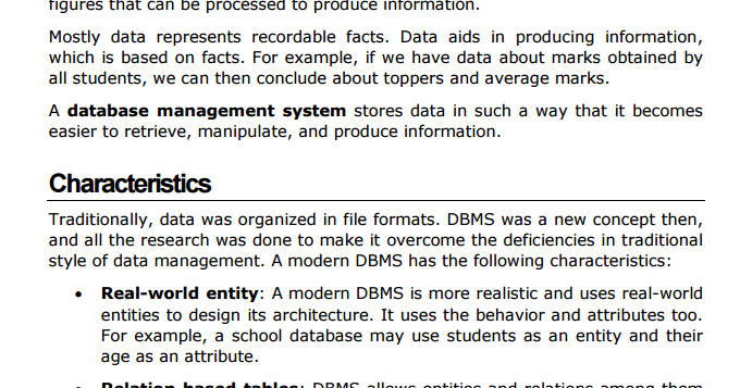 Technical: DBMS