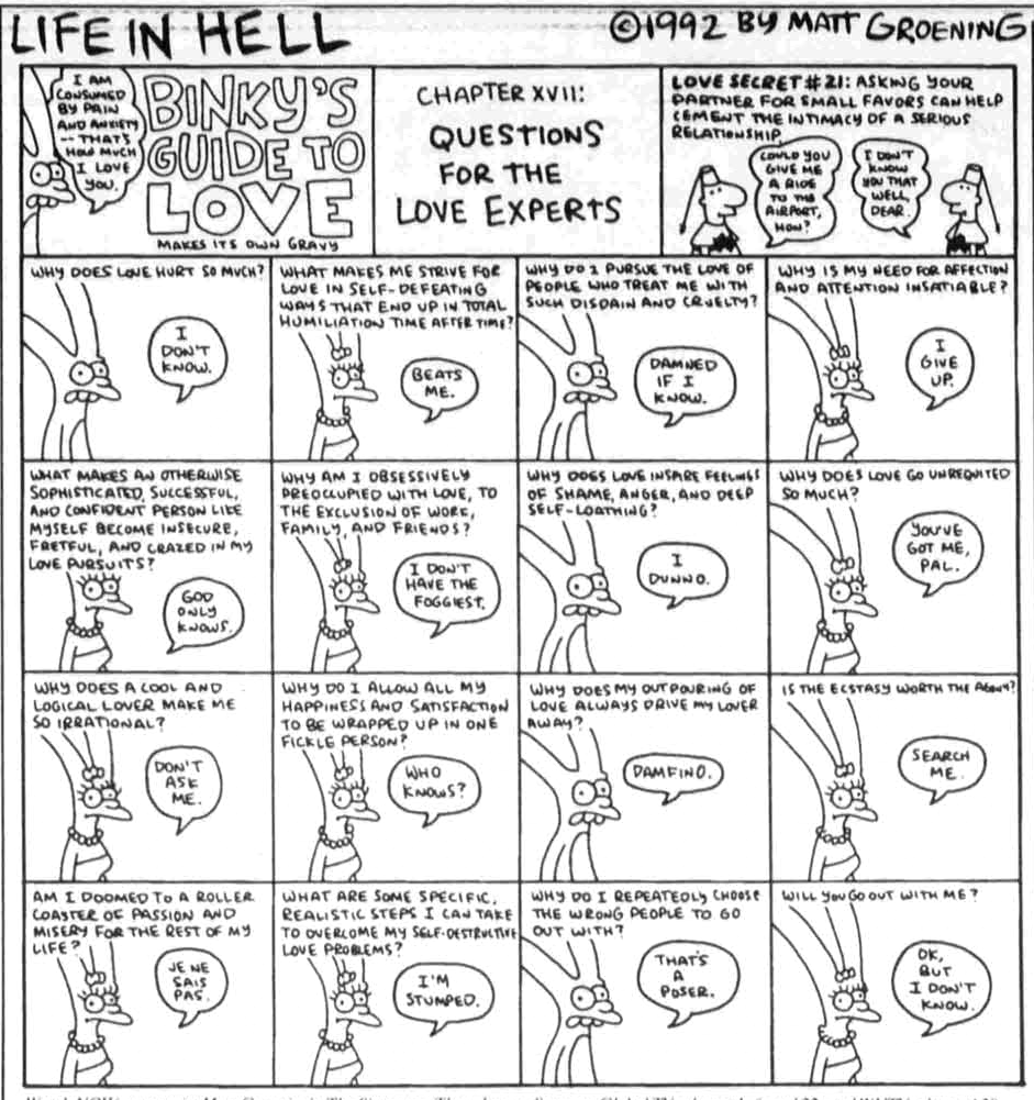 Bongo's Ultimate Life in Hell Archive : Life in Hell 1992 Archive