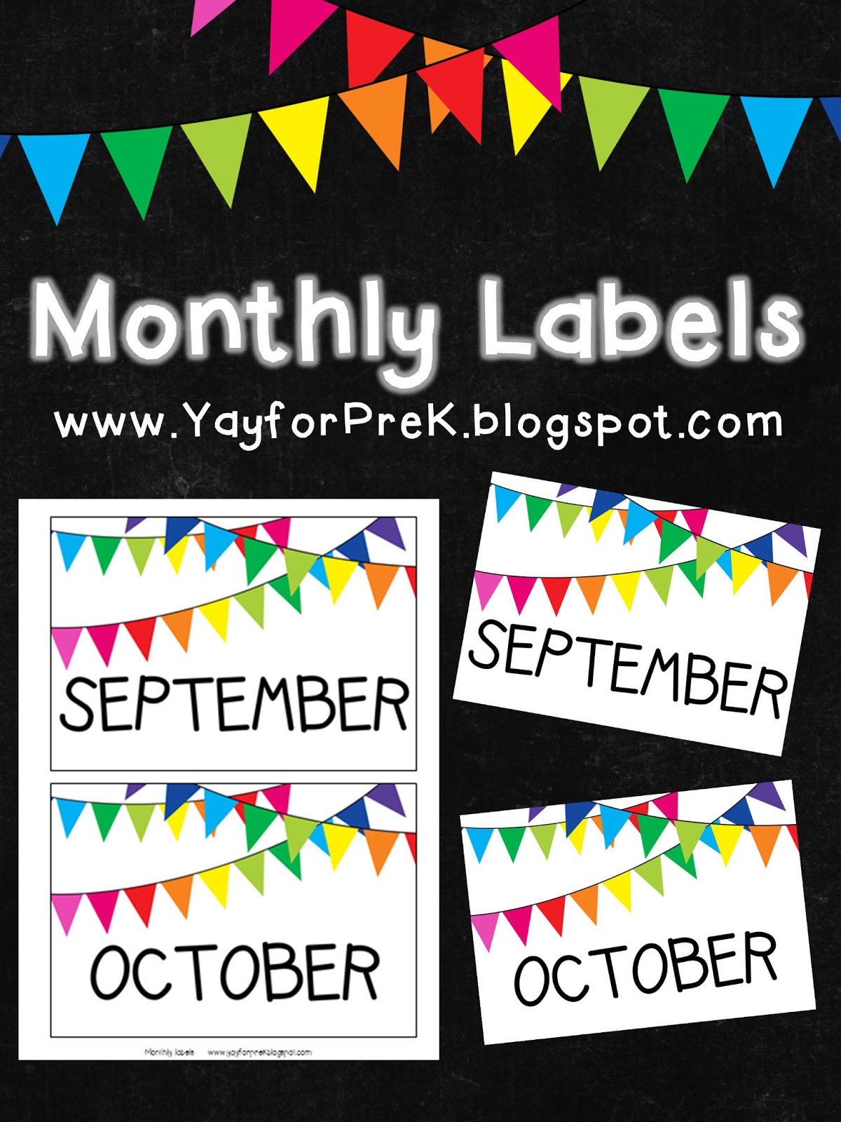 Yay for PreK! : Organizing my Classroom - Free Monthly Labels!