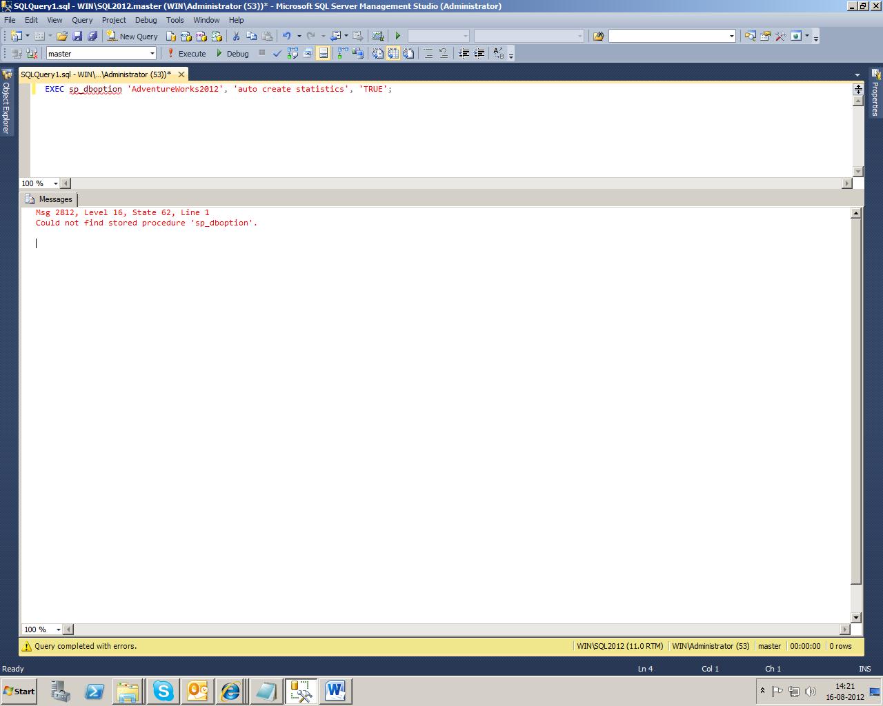 Could Not Find Stored Procedure Sp Dboption Sql Server