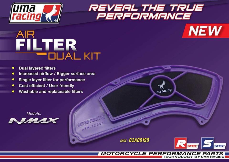 UMA RACING AIR FILTER FOAM DUAL KIT YAMAHA N-MAX 155 / NMAX 155 ~ PALEX ...